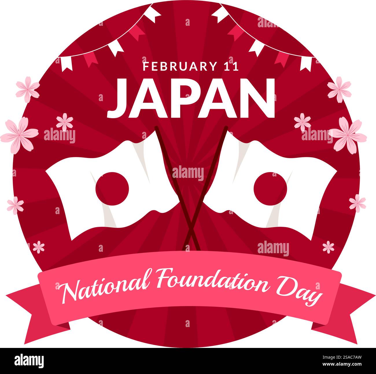 Happy Japan National Foundation Day Vector Illustration on February 11 ...
