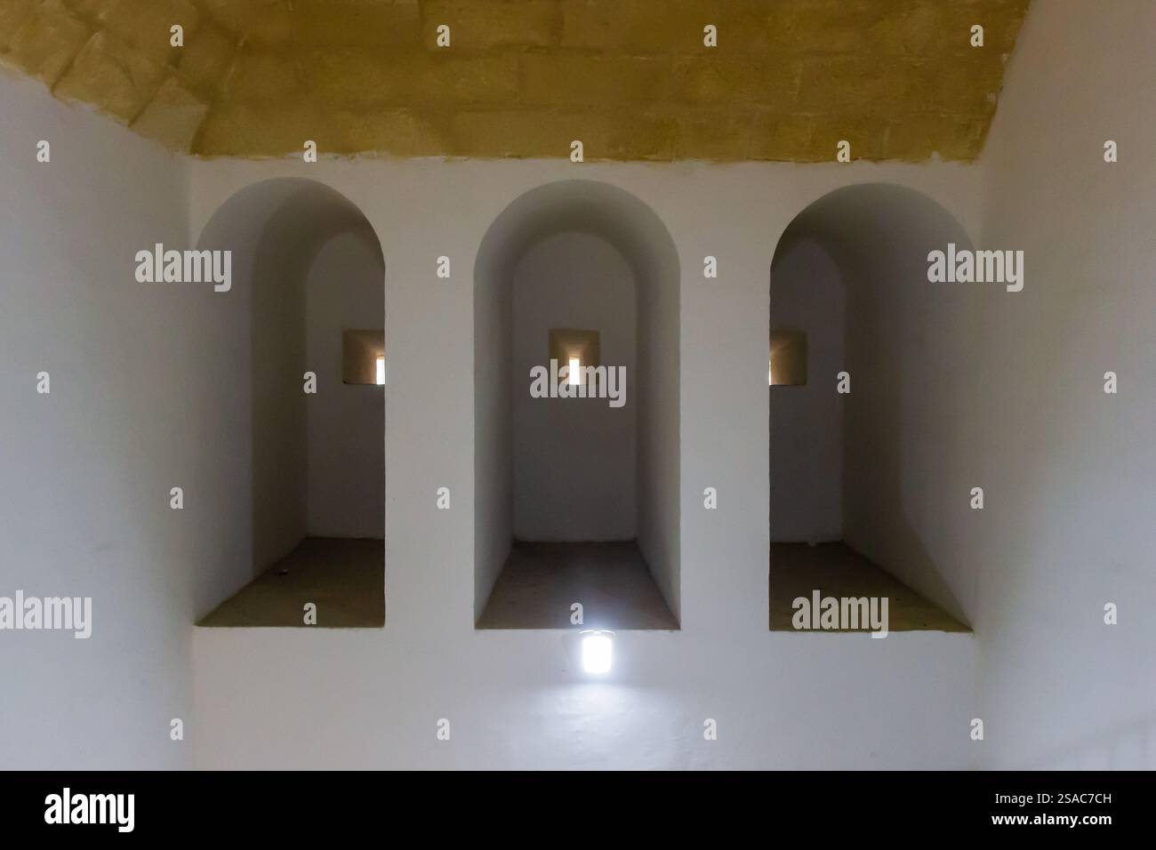 Architectural Interior with Three Alcoves and Small Windows Stock Photo ...