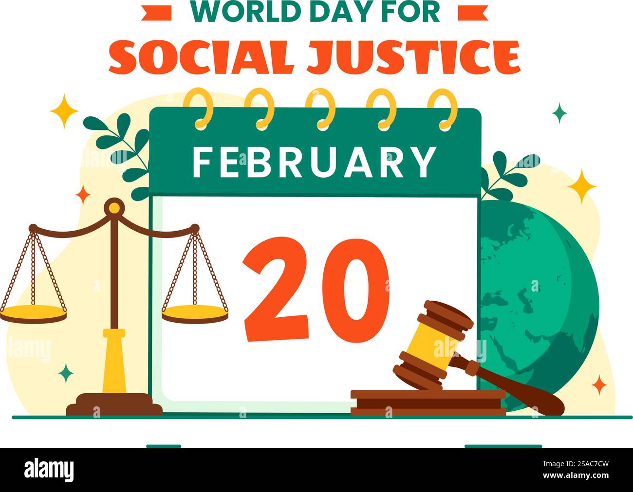 World Day of Social Justice Vector Illustration on February 20 with ...