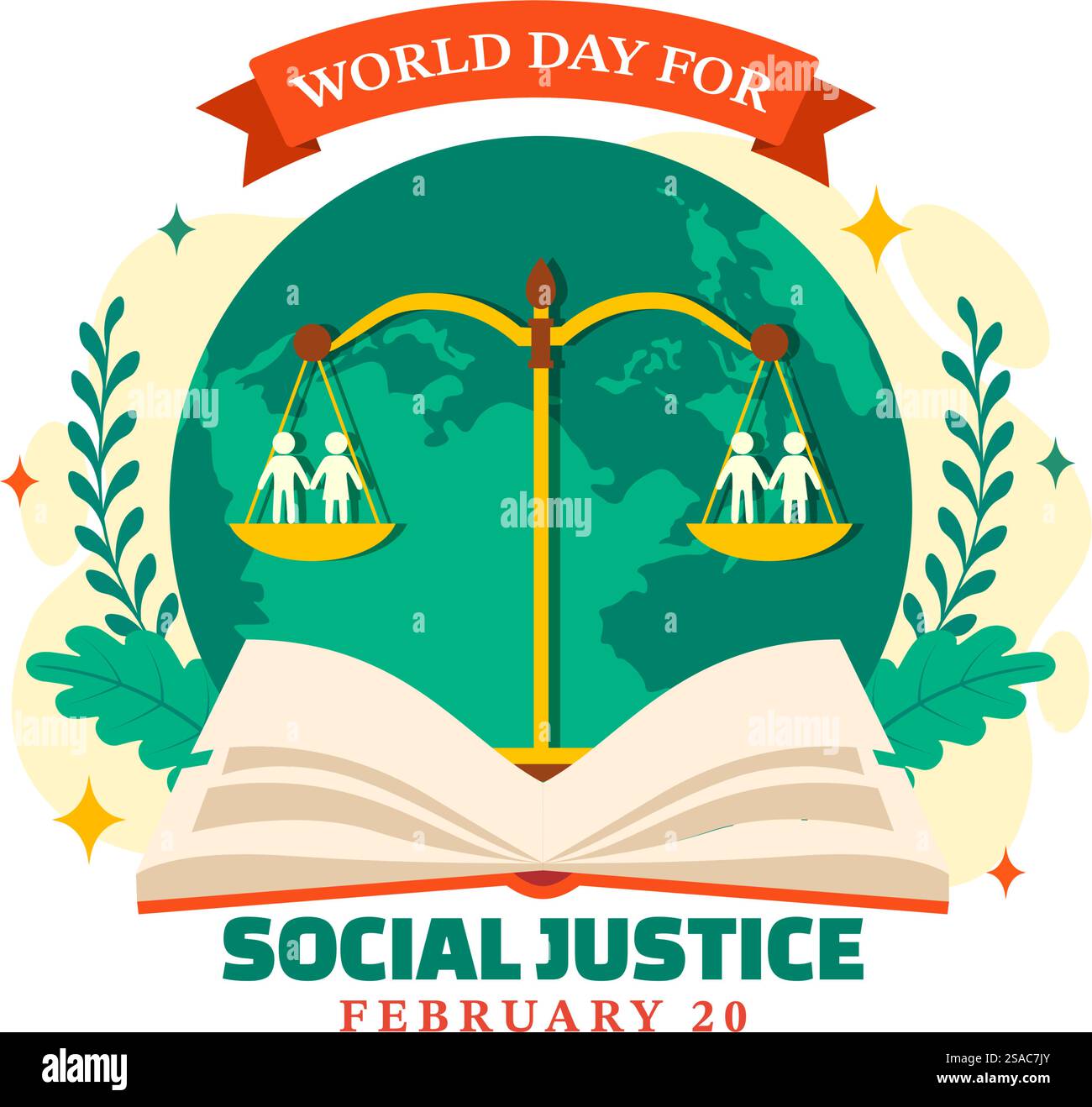 World Day of Social Justice Vector Illustration on February 20 with ...