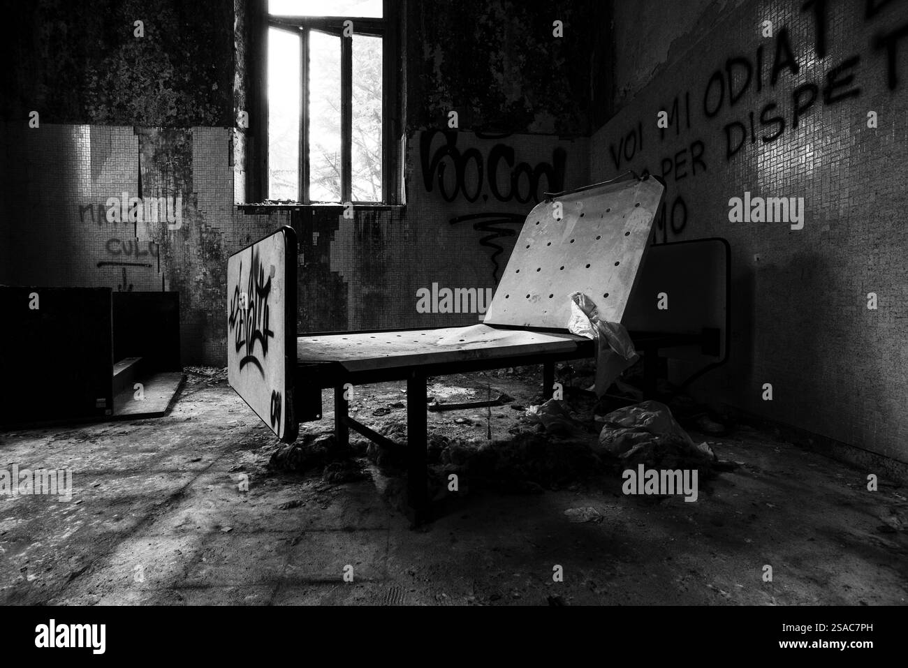 A picture of a scary place in an abandoned asylum Stock Photo - Alamy