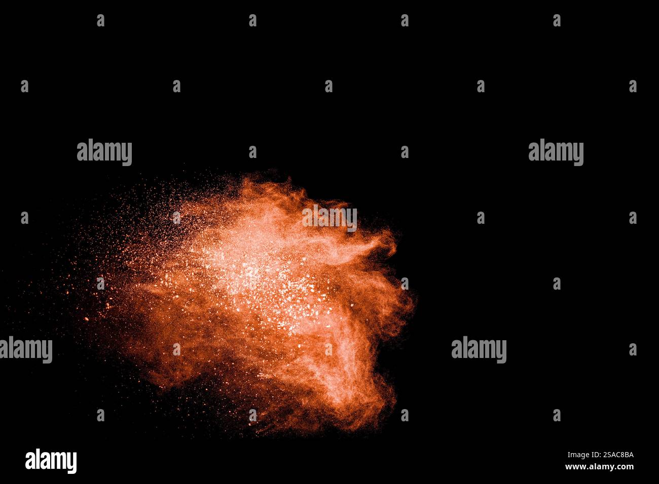 Bright orange cloud of smoke is rising from the ground Stock Photo - Alamy