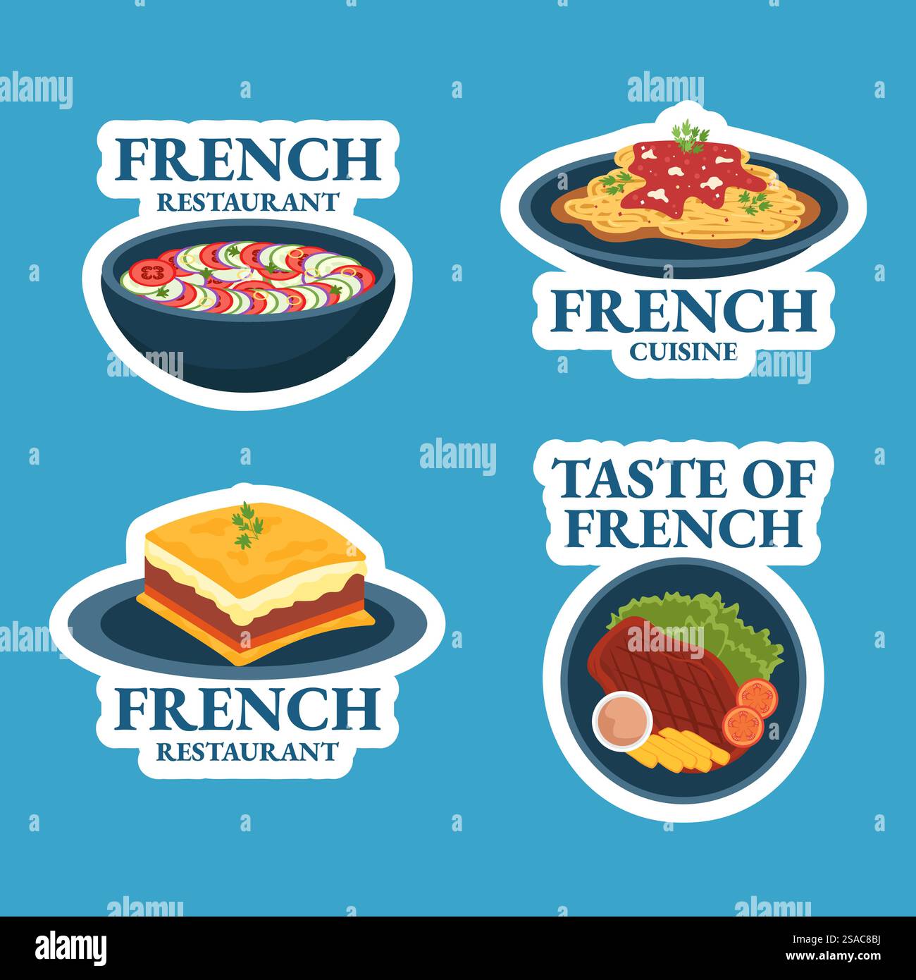 Flat cartoon cake restaurant hi-res stock photography and images - Alamy