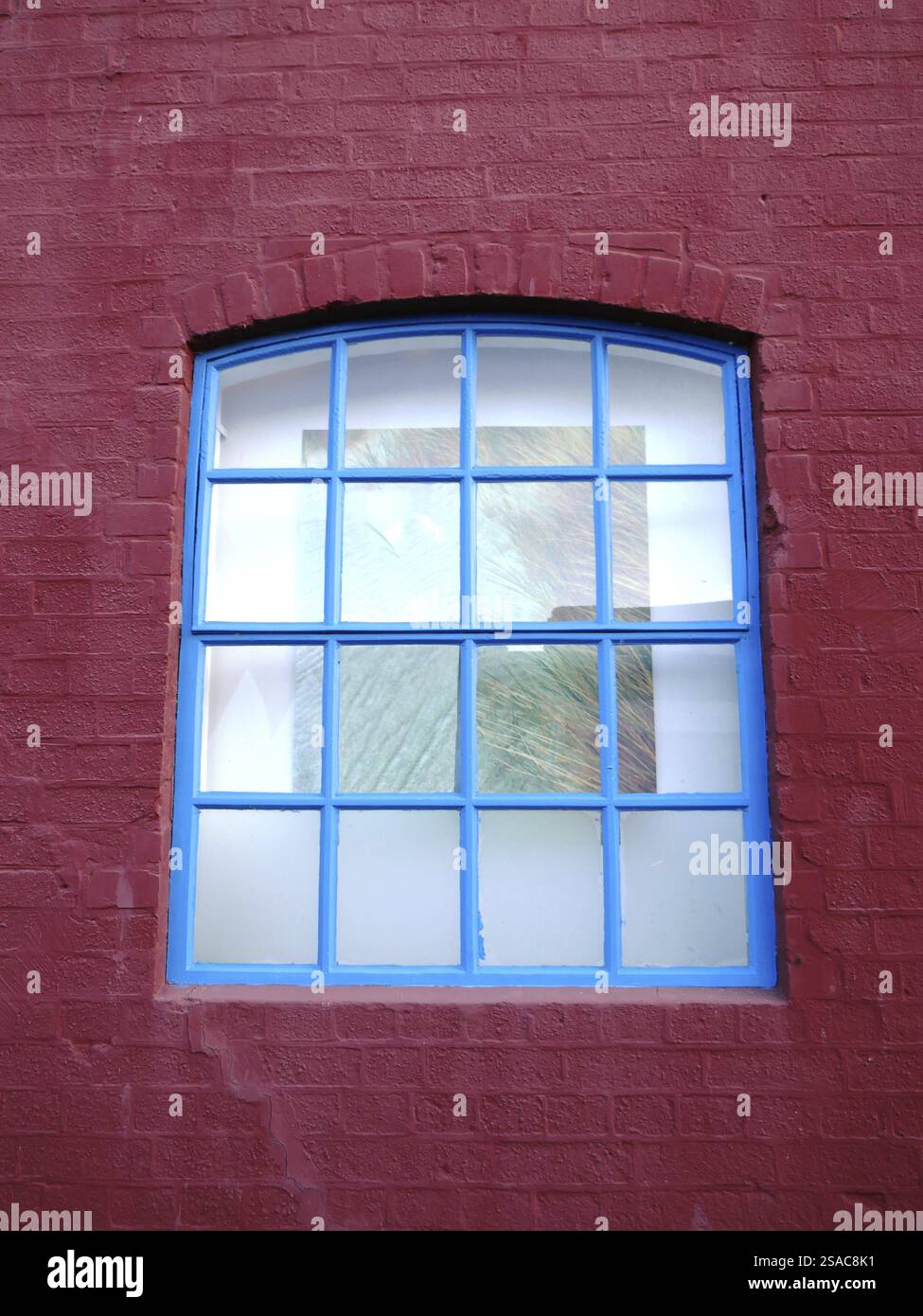 Blue sash bar window Stock Photo - Alamy