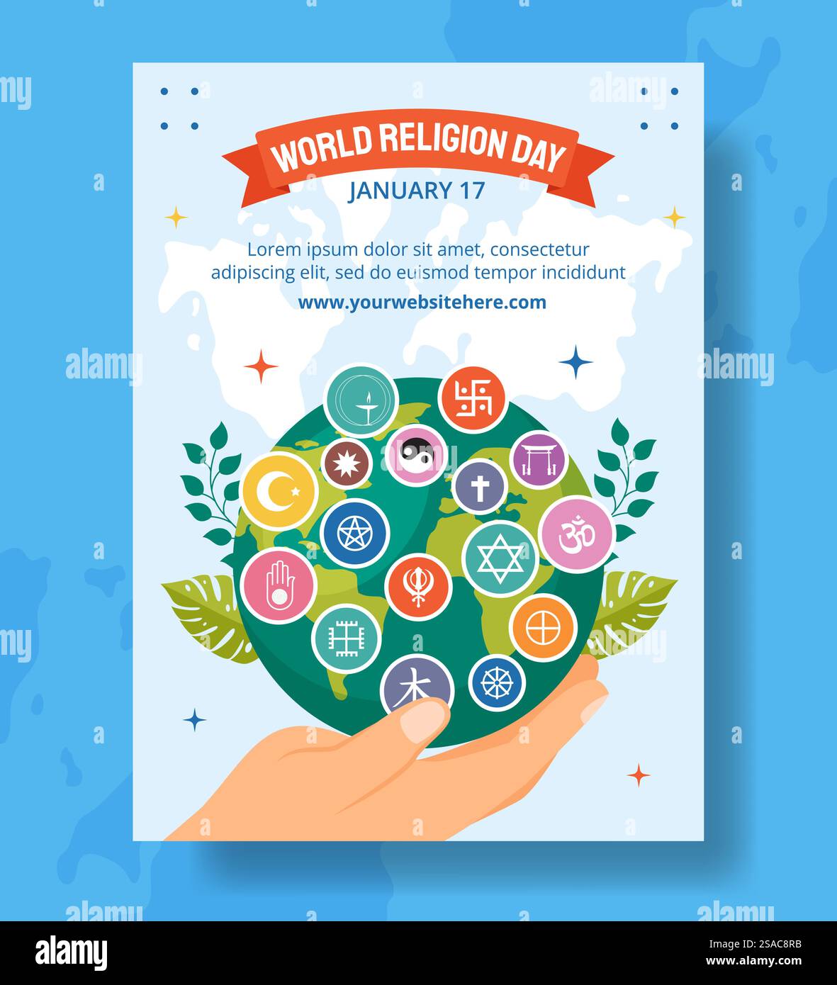 Religion Day Vertical Poster Flat Cartoon Hand Drawn Templates ...