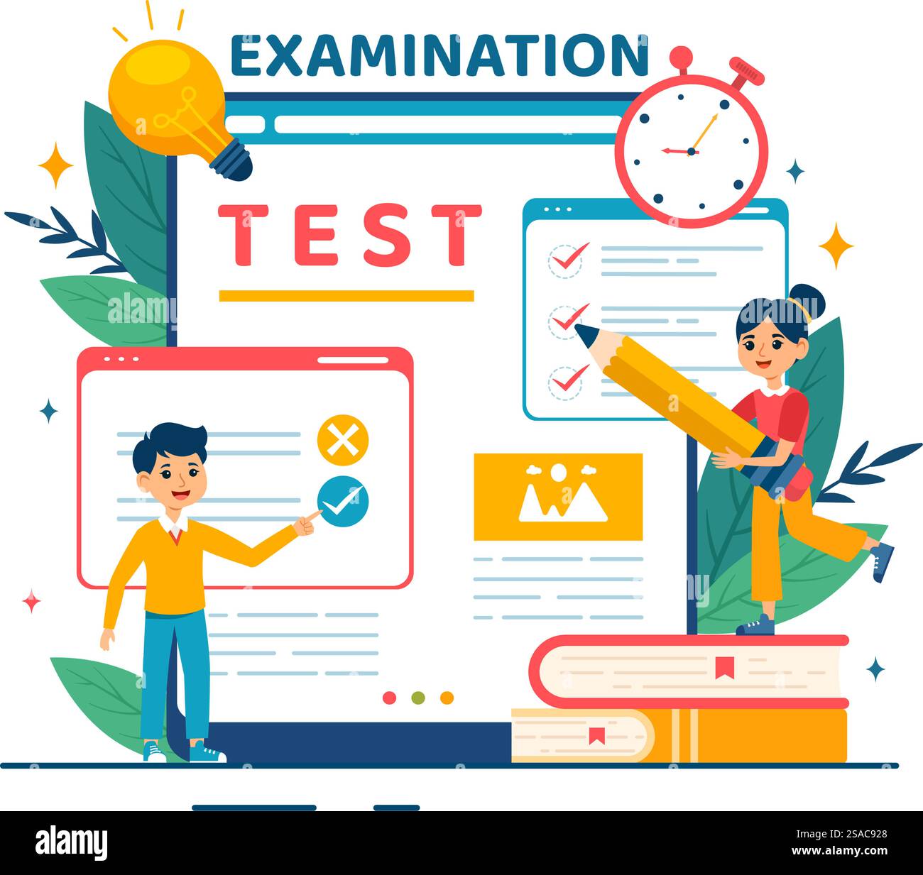 Examination Paper Vector Illustration with Online Exam, Form, Papers ...