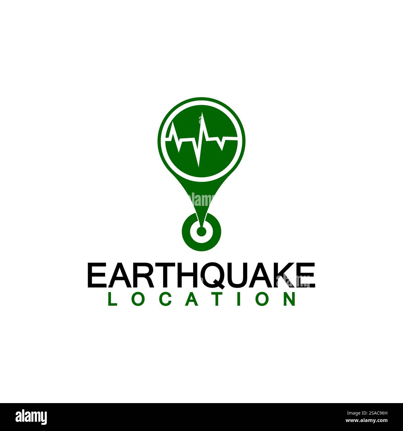 Earthquake Location logo Icon design Isolated on White Background. Map ...