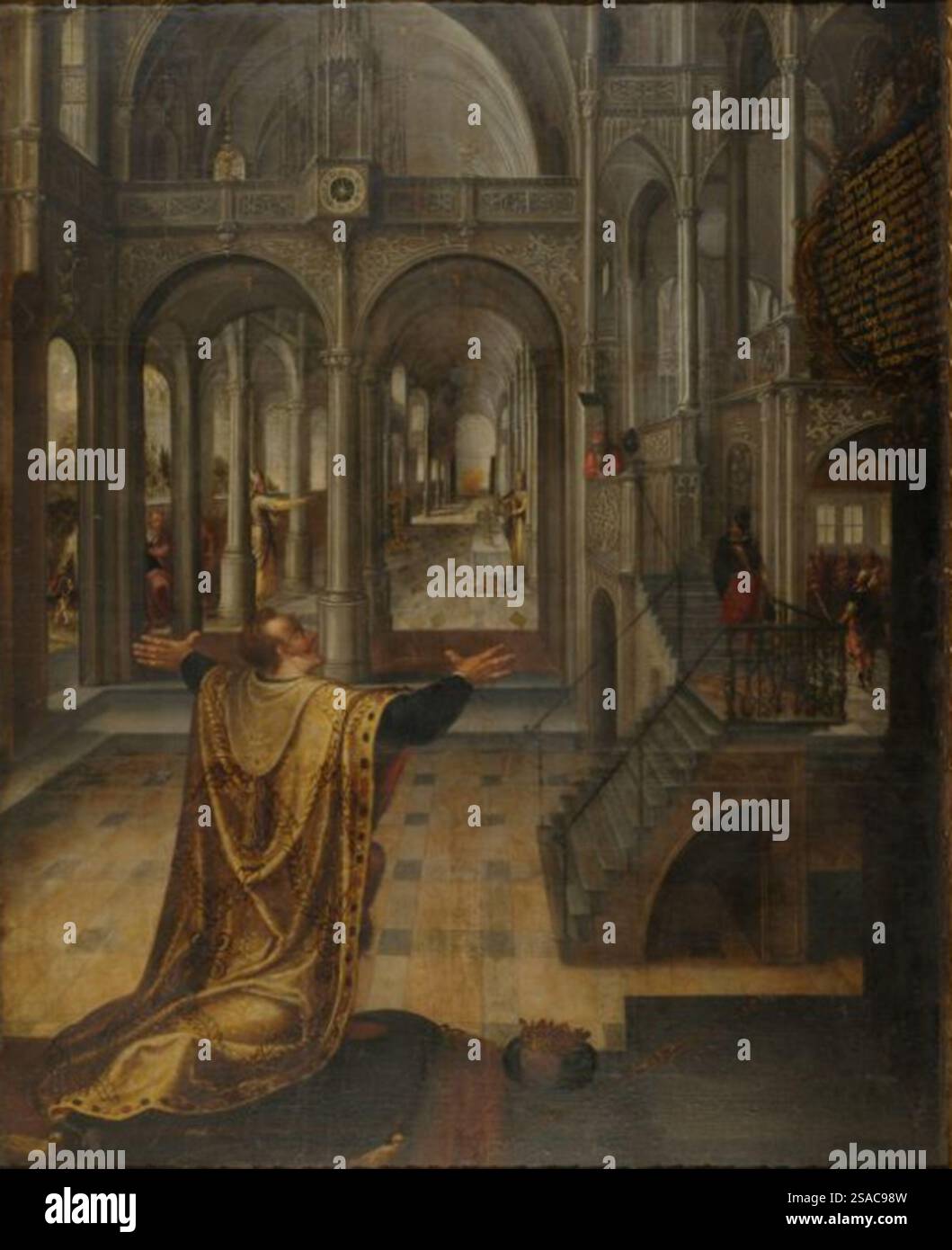 Isaac van den Blocke. - Solomon praying in the temple Stock Photo - Alamy