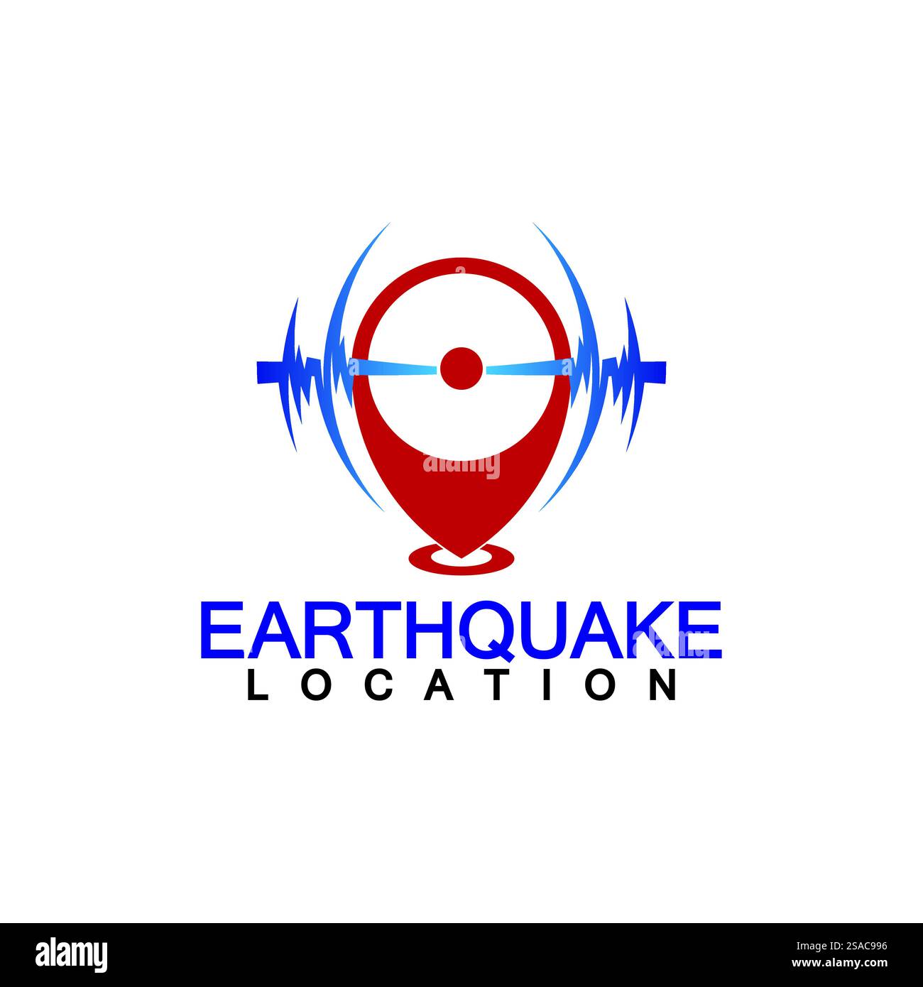 Earthquake Location logo Icon design Isolated on White Background. Map ...