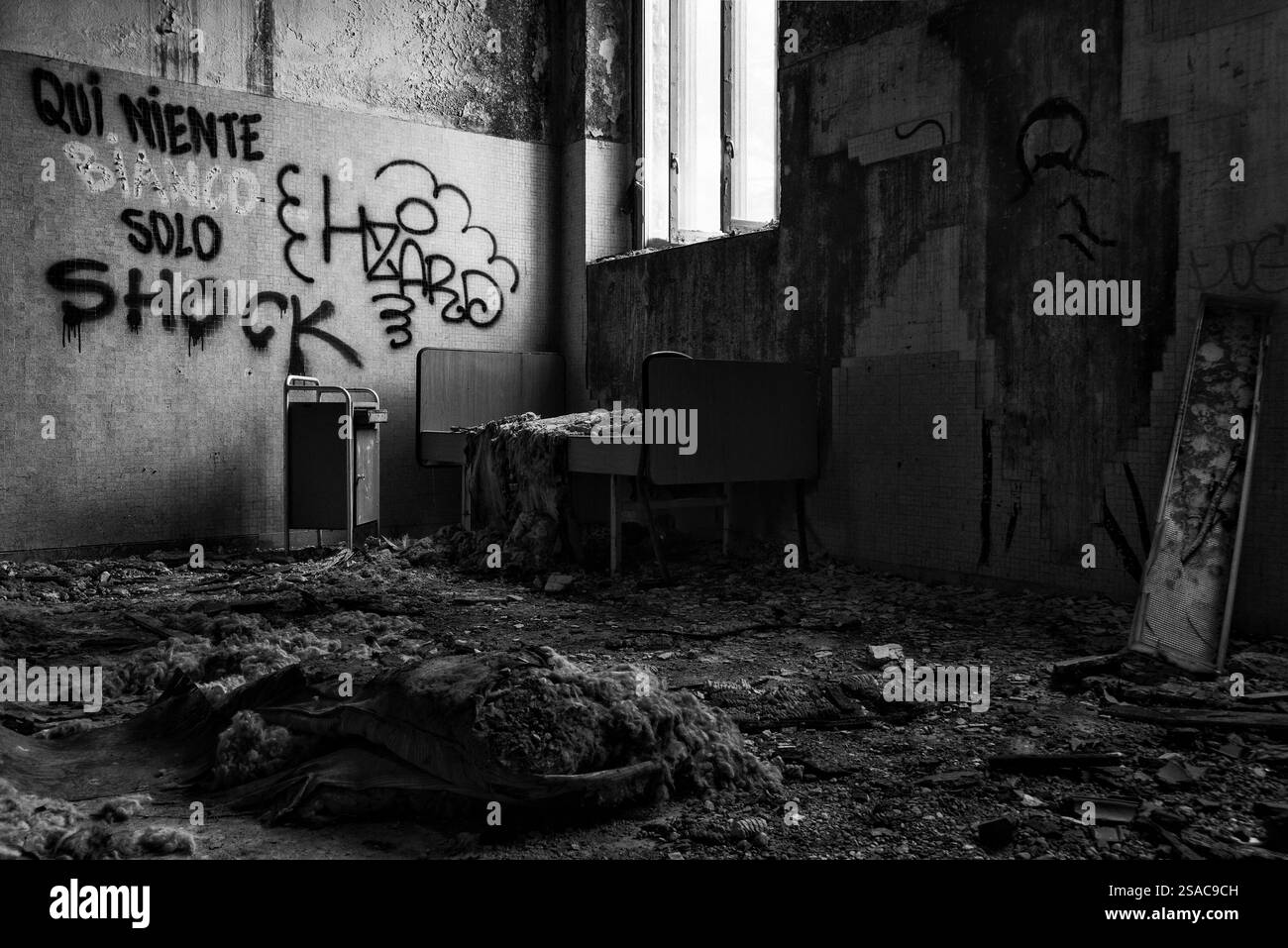 A picture of a scary place in an abandoned asylum Stock Photo - Alamy