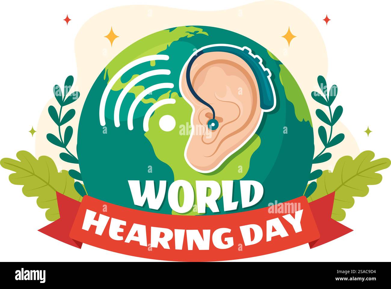 Hearing aid on ear Stock Vector Images - Alamy