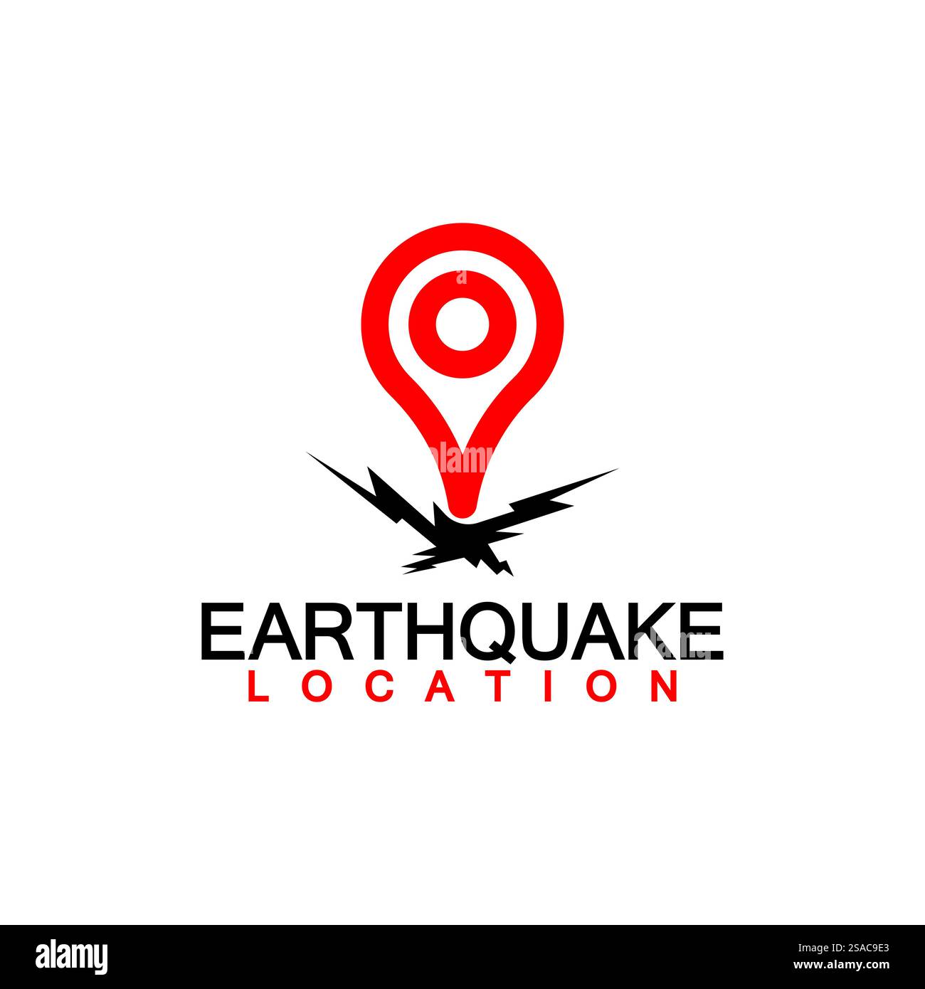 Earthquake Location logo Icon design Isolated on White Background. Map ...