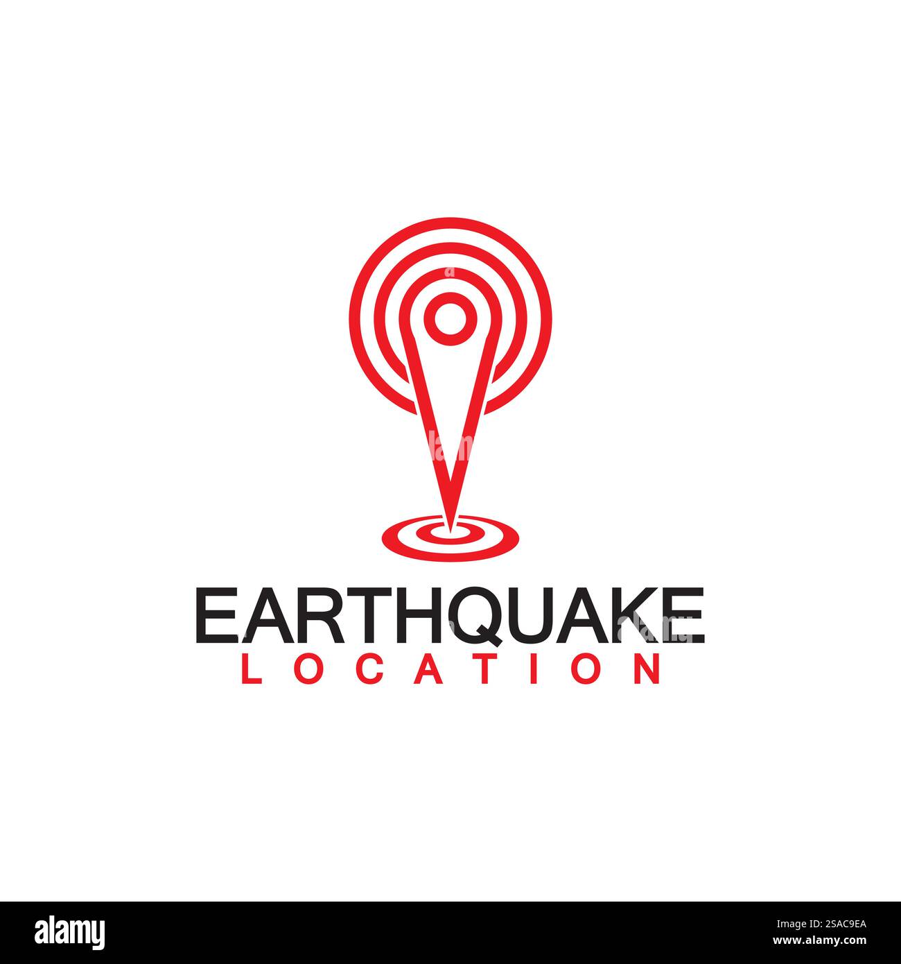 Earthquake Location logo Icon design Isolated on White Background. Map ...
