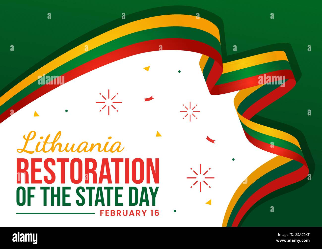 Lithuania Restoration of the State Day Vector Illustration on 16 ...