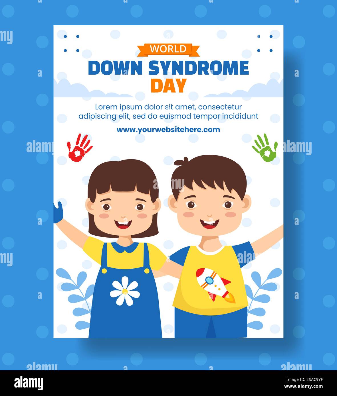 Down Syndrome Day Vertical Poster Flat Cartoon Hand Drawn Templates ...