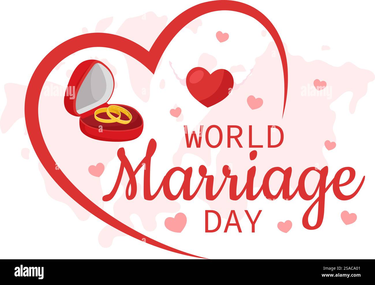World Marriage Day Vector Illustration on February 12 with Ring of Love ...