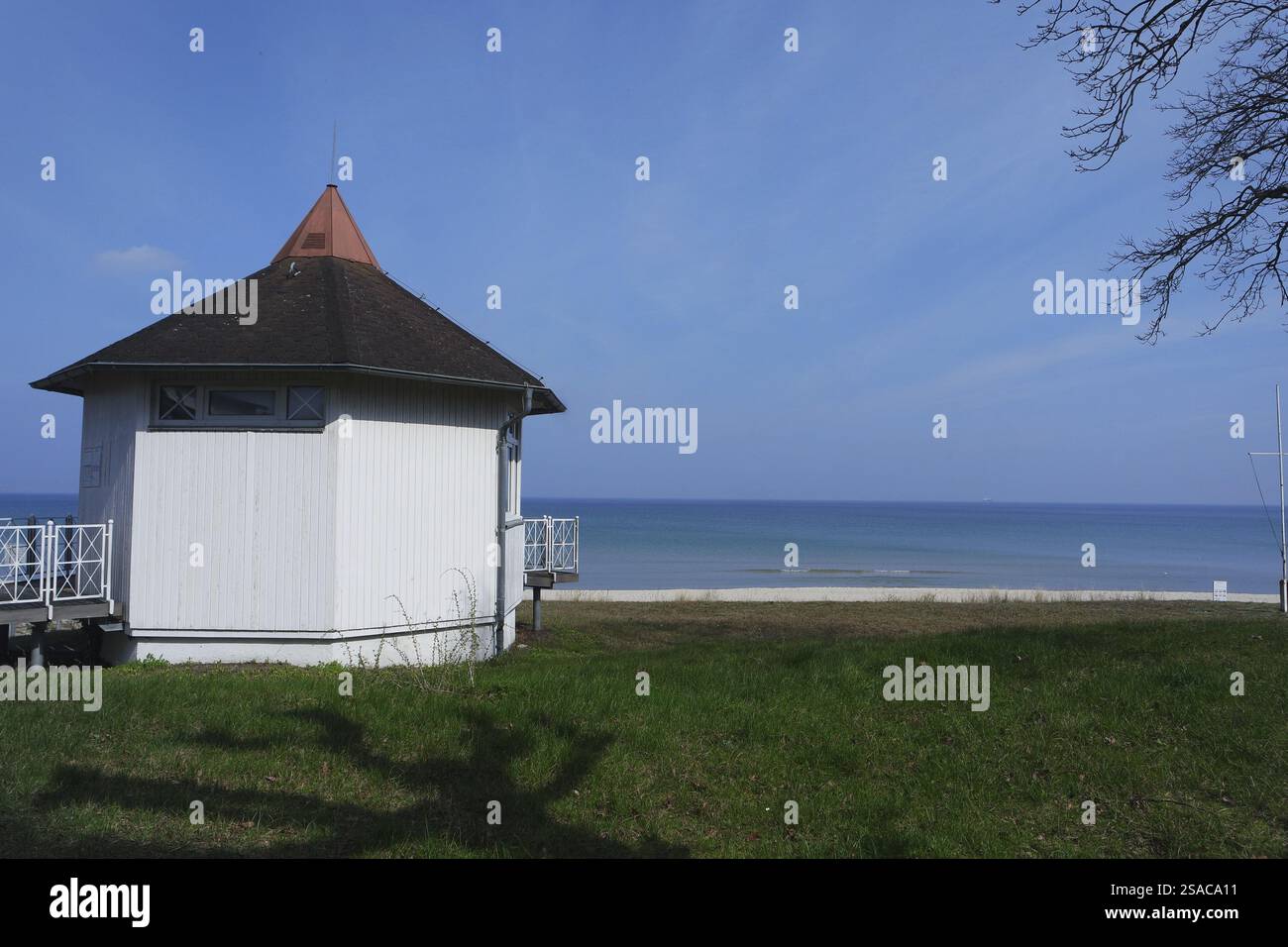 Beach pavilion in Binz, Ruegen Stock Photo - Alamy