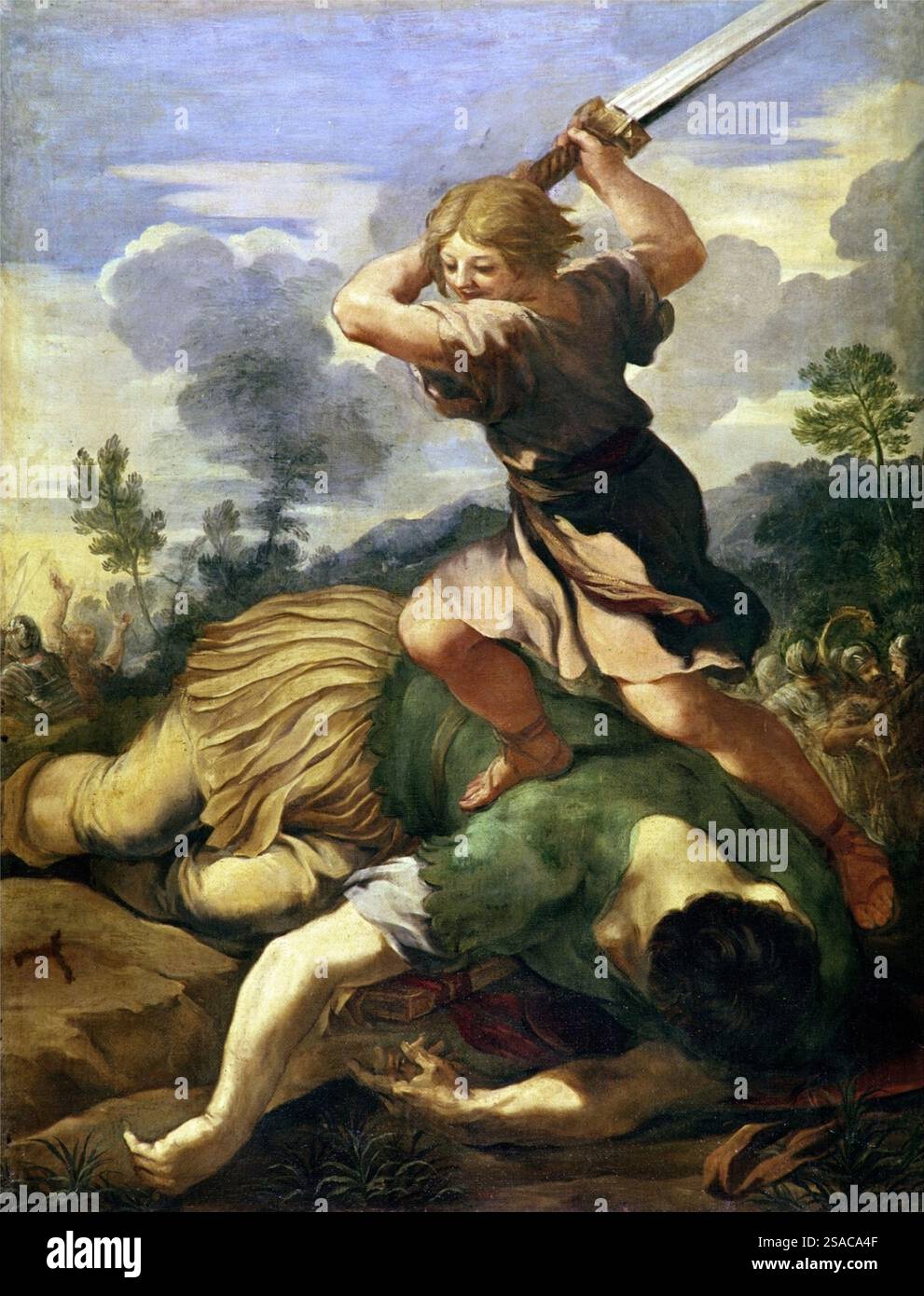 David killing Goliath (oil on canvas) by Cortona, Pietro da (Berrettini ...