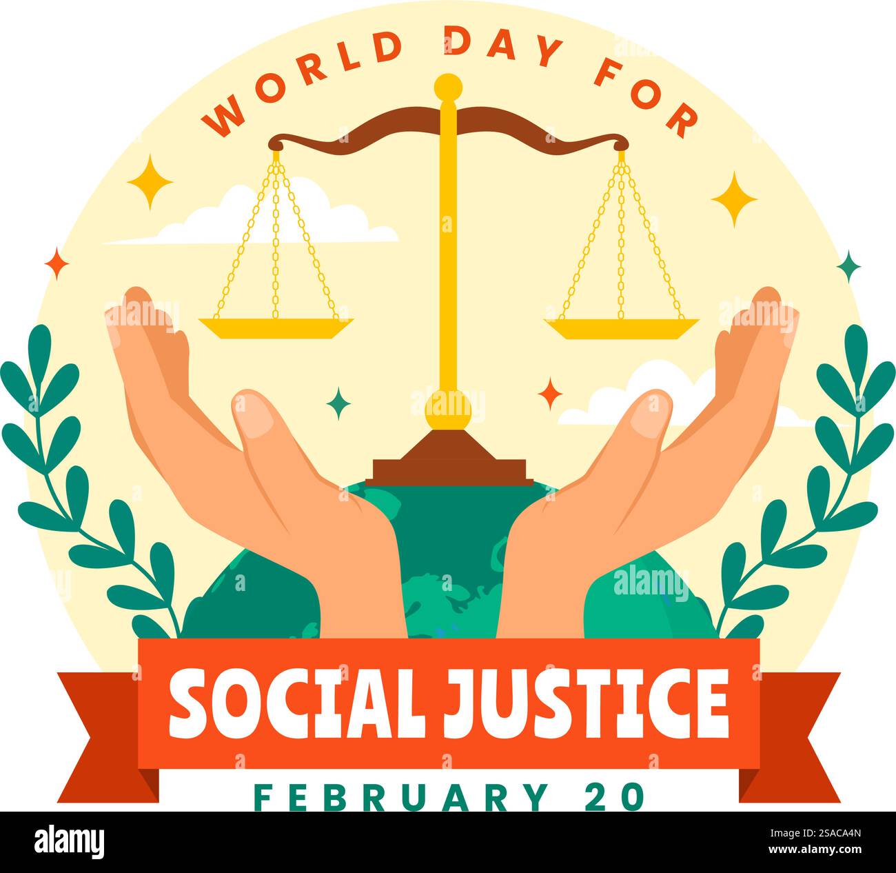 World Day of Social Justice Vector Illustration on February 20 with ...