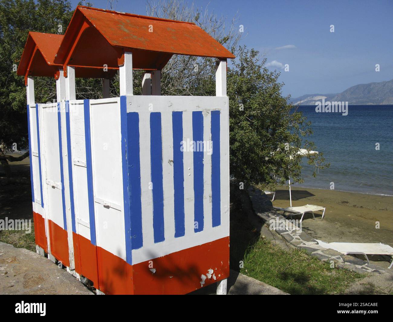 Changing rooms on the beach Stock Photo - Alamy