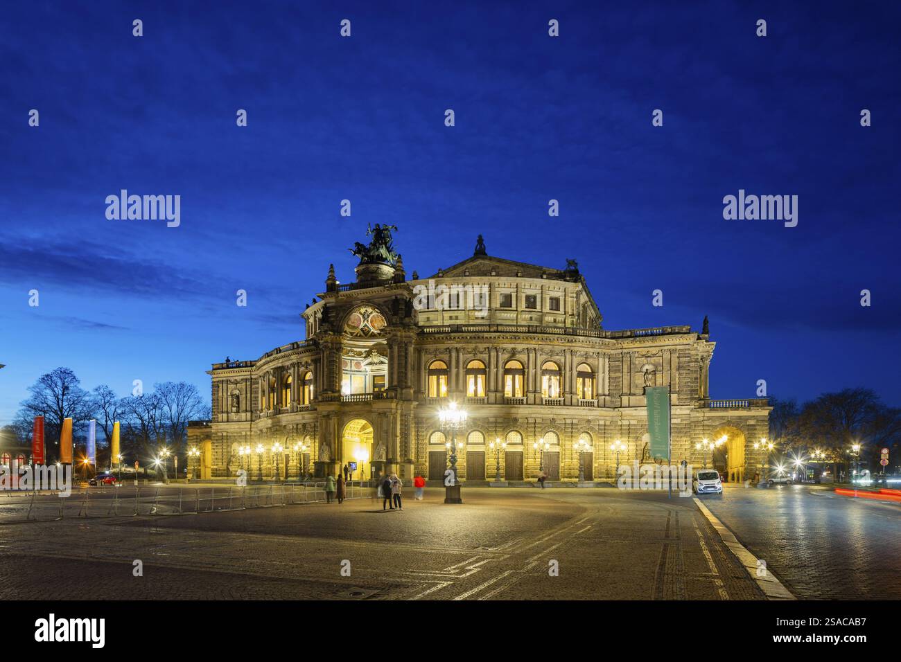 Theatre Square with equestrian monument to King John and Semper Opera ...