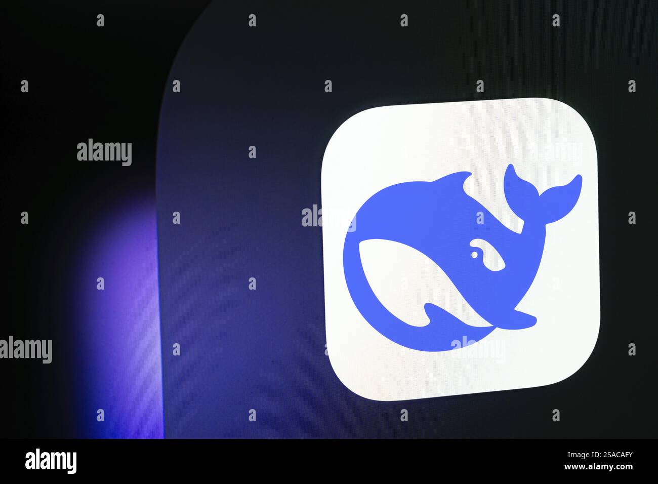 A close up of an iPad screen displaying the Deepseek Ai app icon Stock ...