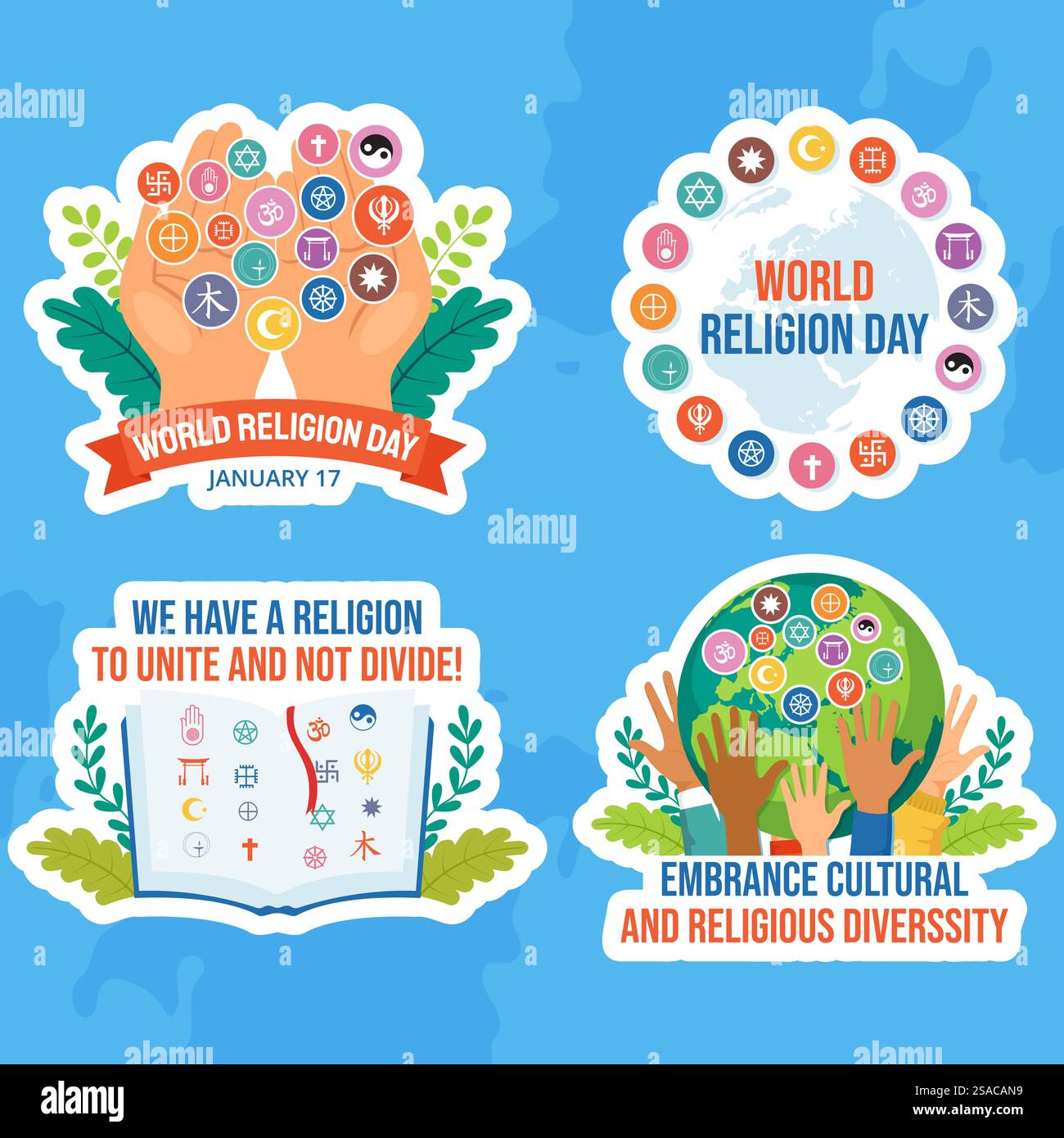 Religion Day Label Flat Cartoon Hand Drawn Templates Background ...