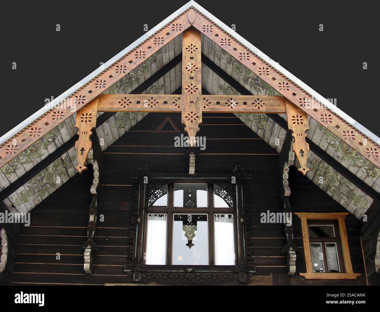 Wooden house gable Stock Photo - Alamy