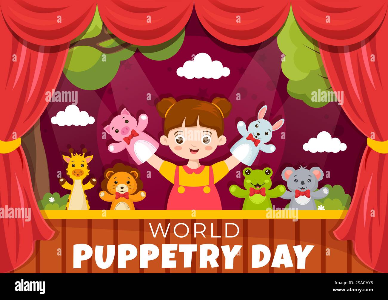 World Puppetry Day Vector Illustration on March 21 for Puppet Festivals ...