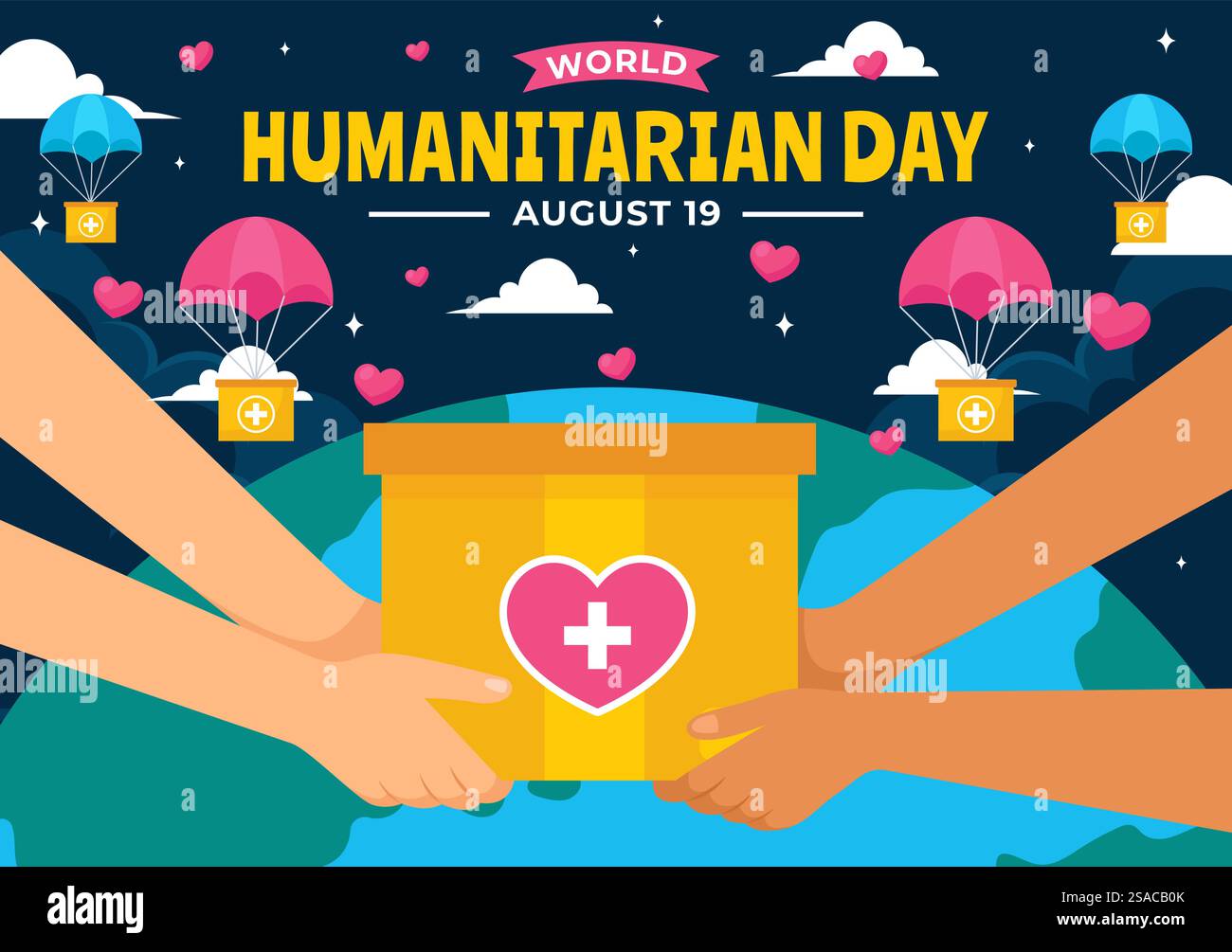 World Humanitarian Day Vector Illustration featuring a Global ...