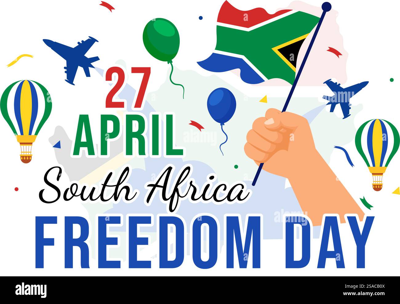 Happy South Africa Freedom Day Vector Illustration on 27 April with ...