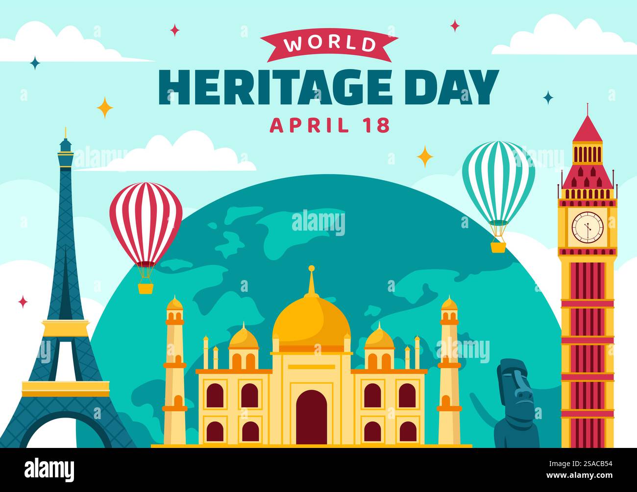 World Heritage Day Vector Illustration on 18 April for Commemorative ...