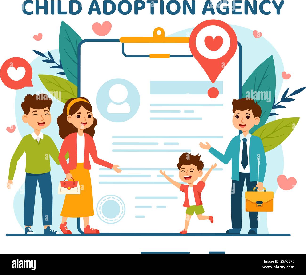 Child Adoption Agency Vector Illustration to Taking Kids to Be Raised ...
