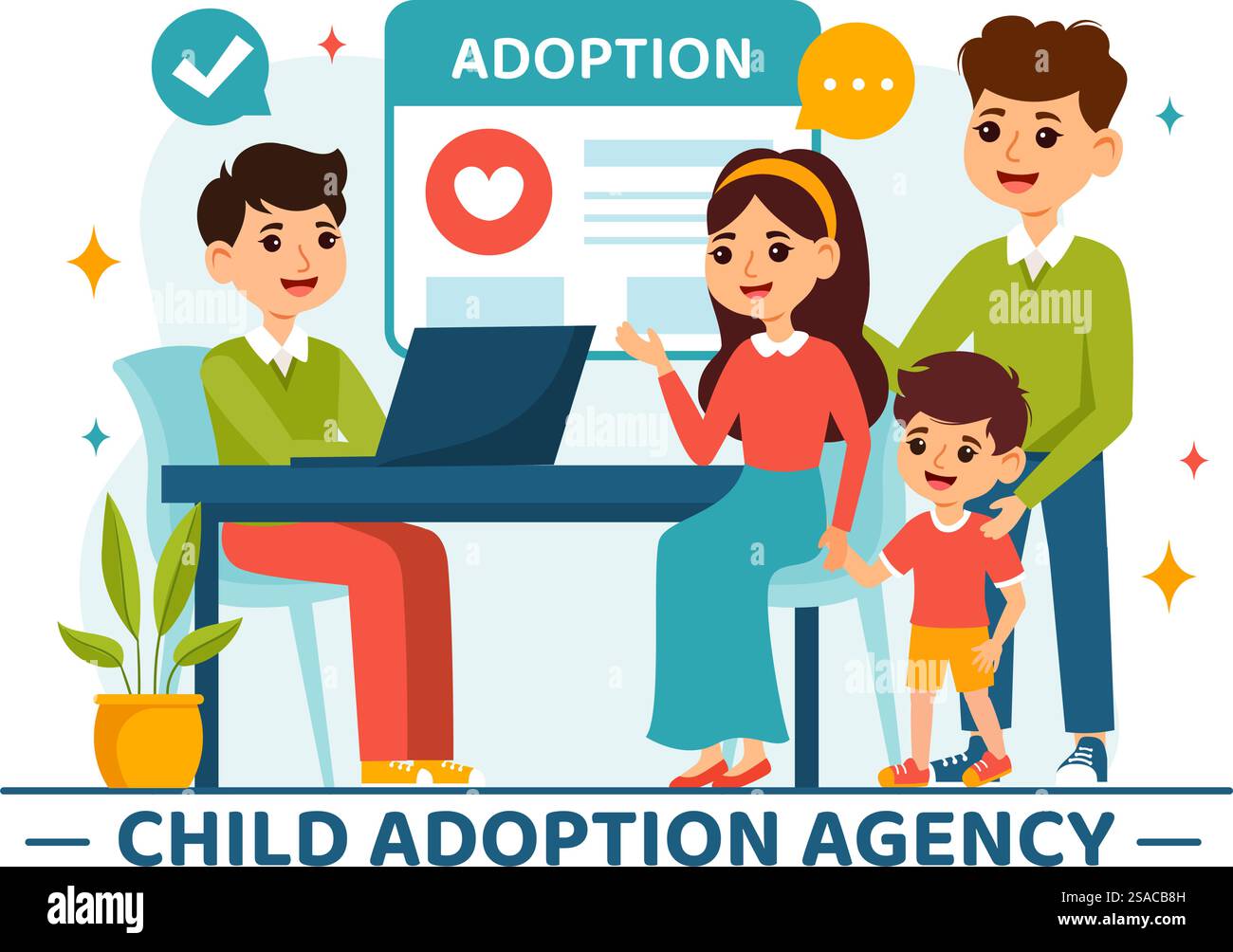 Child Adoption Agency Vector Illustration to Taking Kids to Be Raised ...