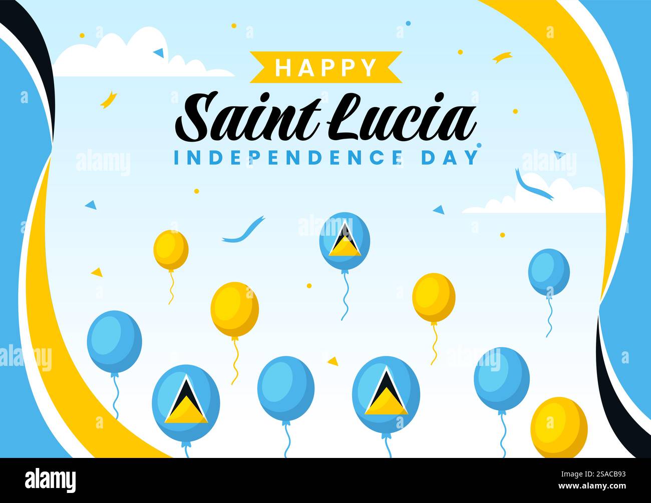 Saint Lucia Independence Day Vector Illustration on February 22 with ...