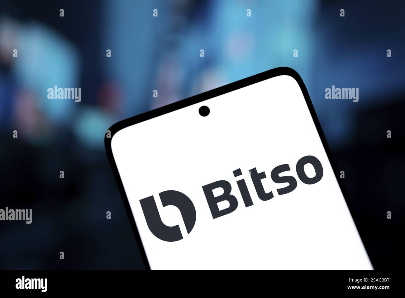 Bitso logo is displayed on smartphone. Bitso began as a global ...