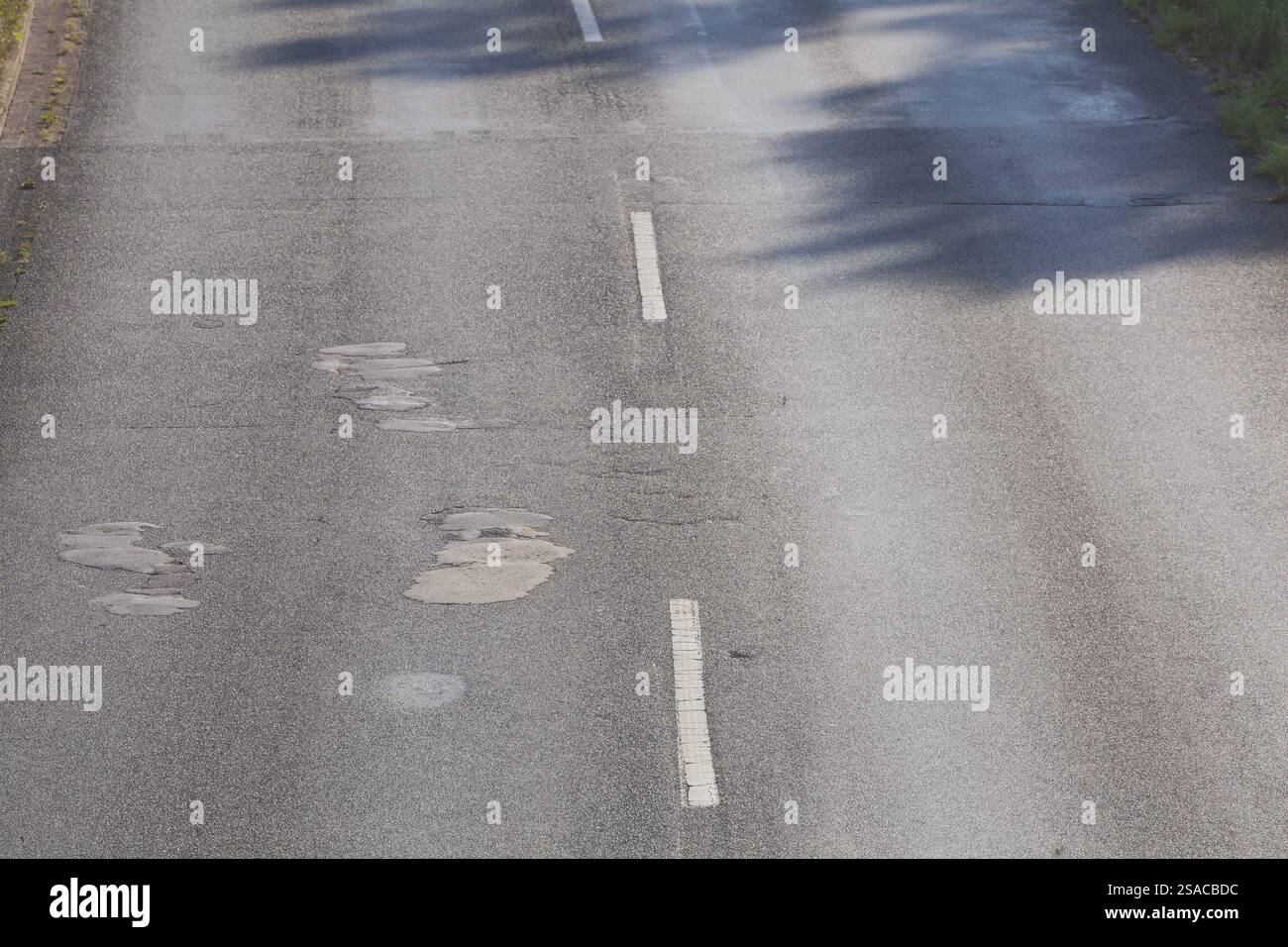 Bird's eye view of a road with a central reservation, Germany, Europe ...