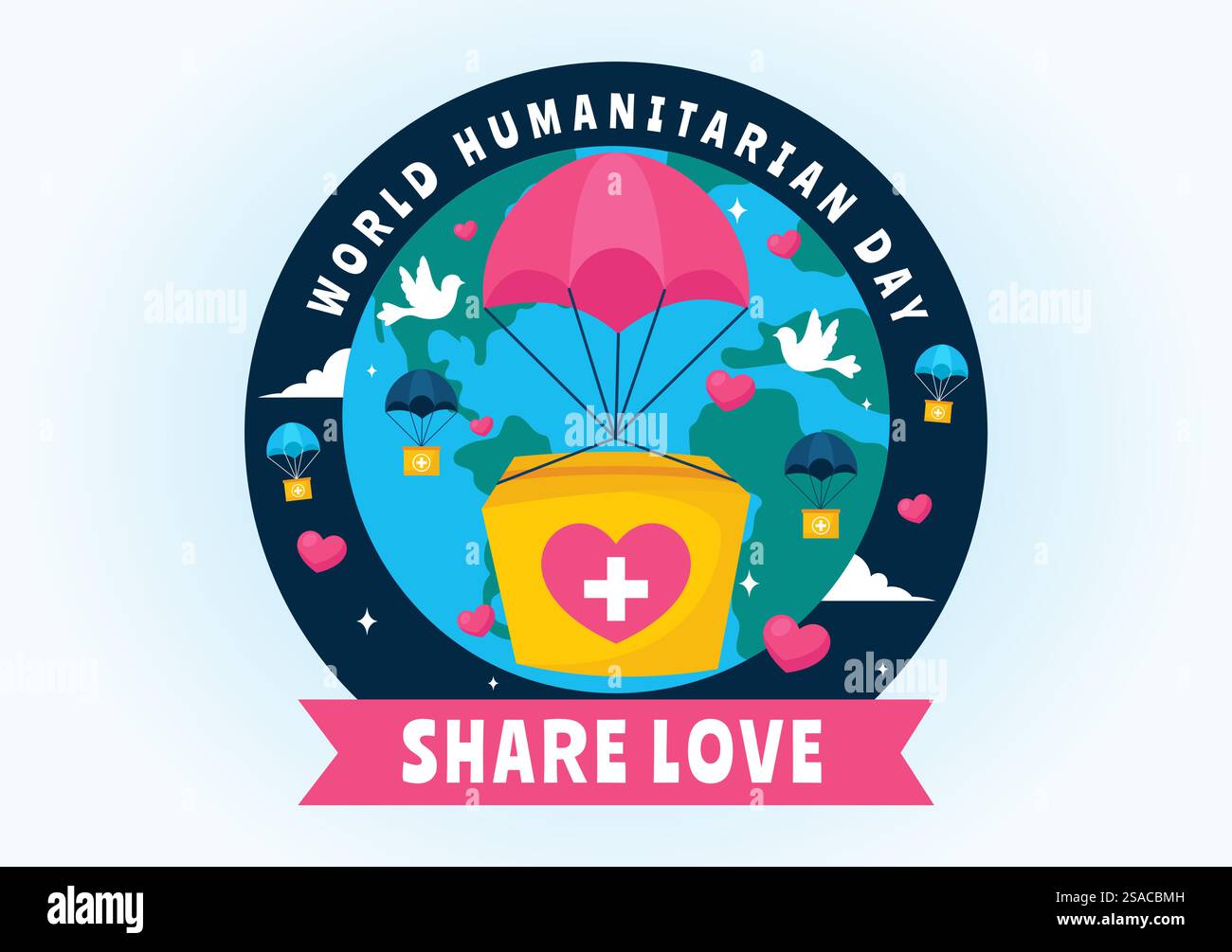 World Humanitarian Day Vector Illustration featuring a Global ...