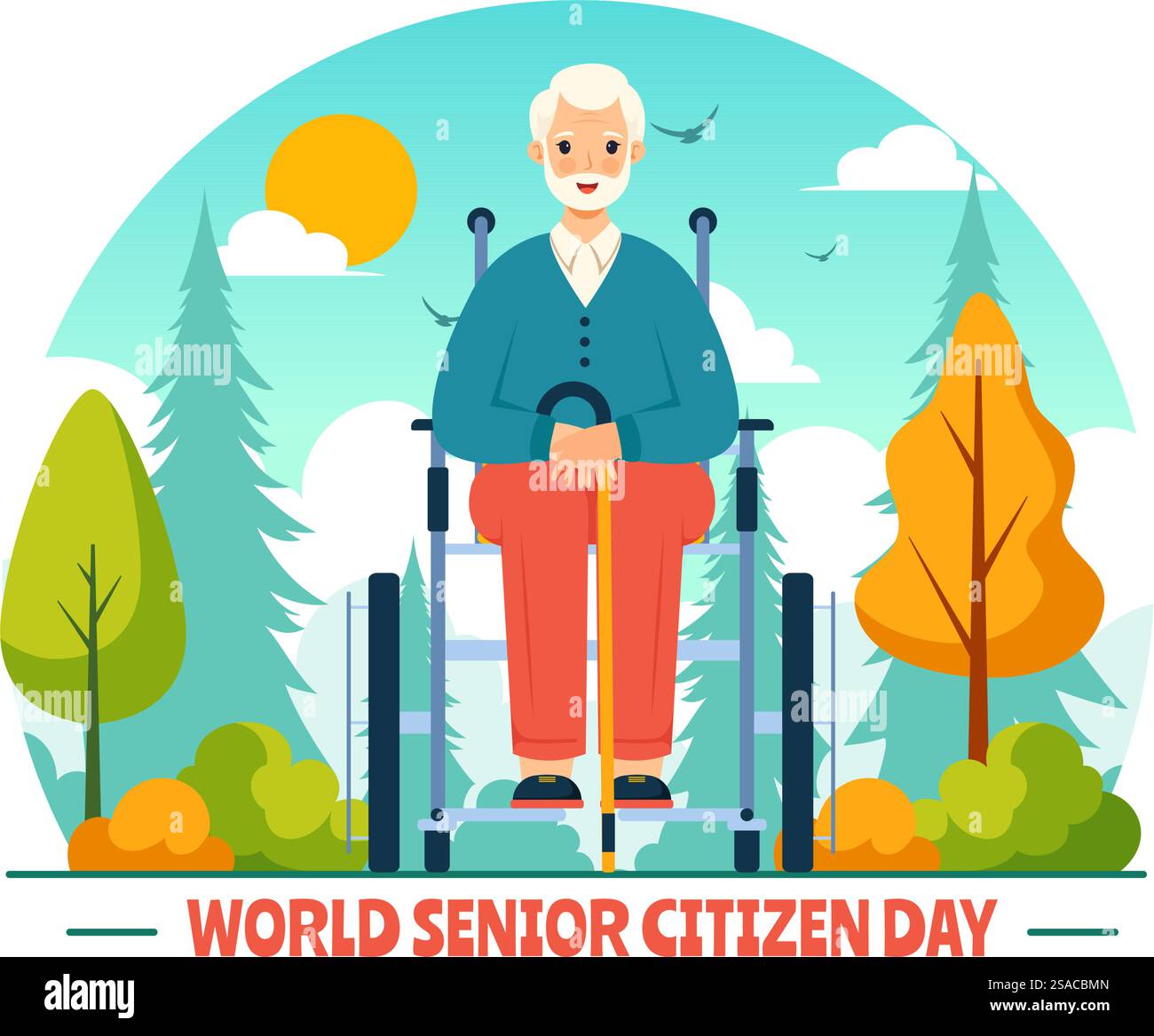 World Senior Citizen Day Vector Illustration on August 21st to respect ...