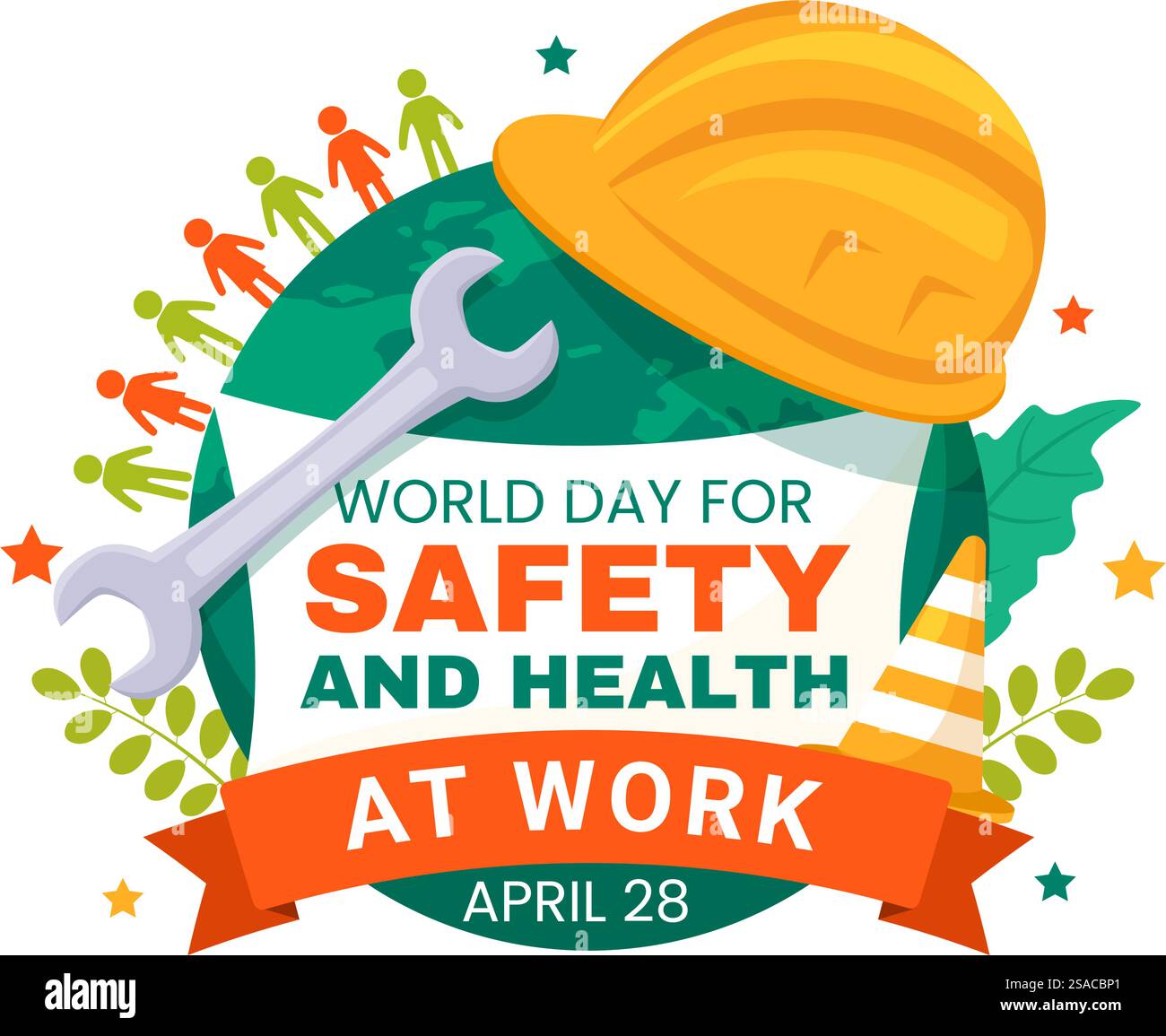 World Day for Safety and Health at Work Vector Illustration on April 28 ...