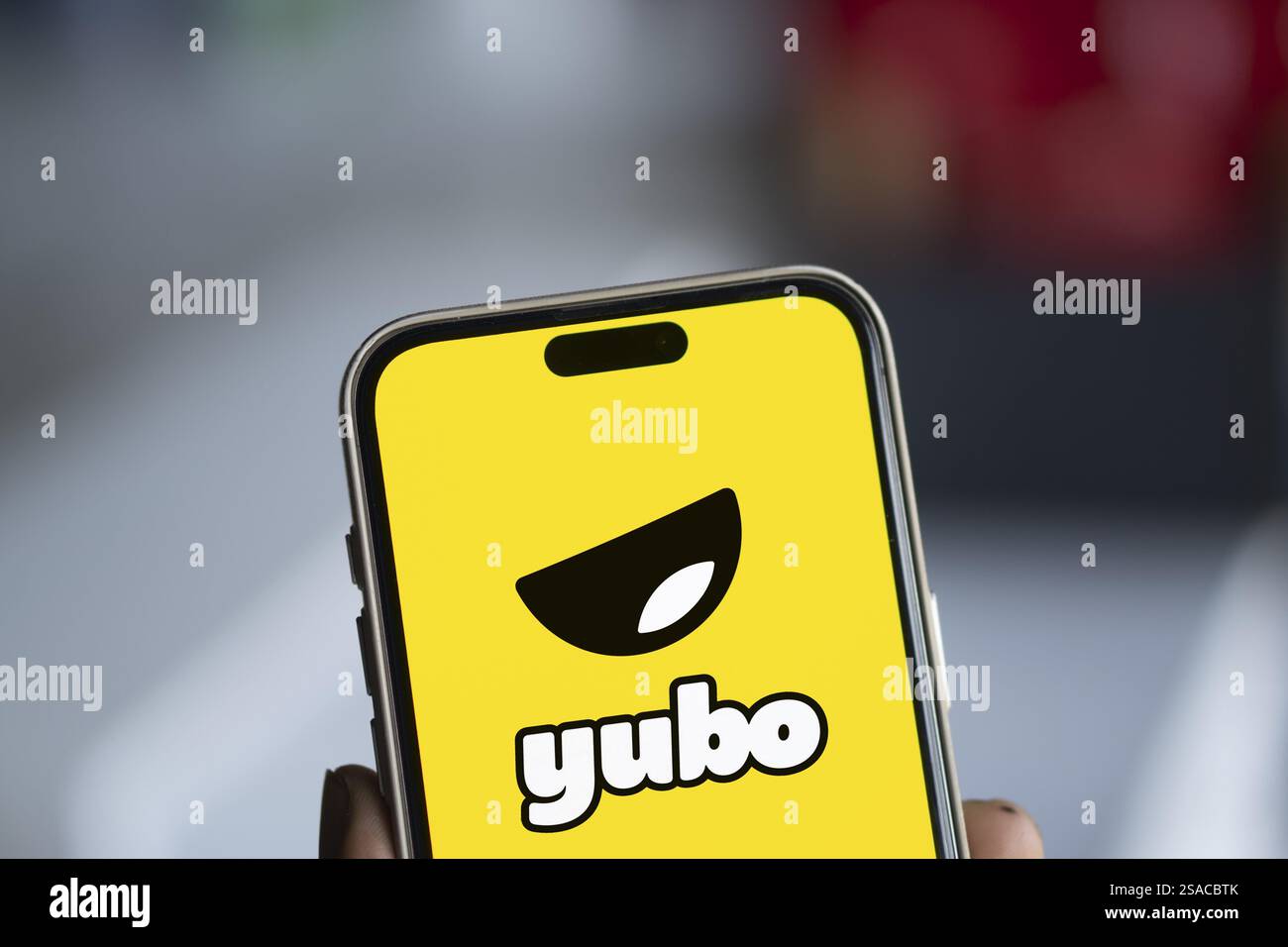 yubo logo is displyed on smartphone.Yubo is a French social networking app Stock Photo - Alamy