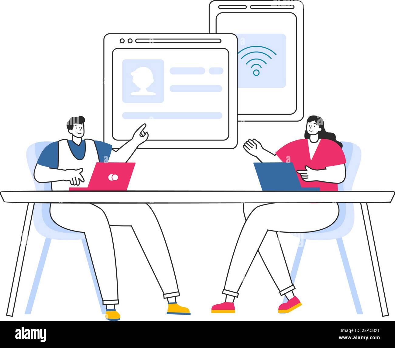 Intranet Internet Network Connection Technology Vector Illustration to ...