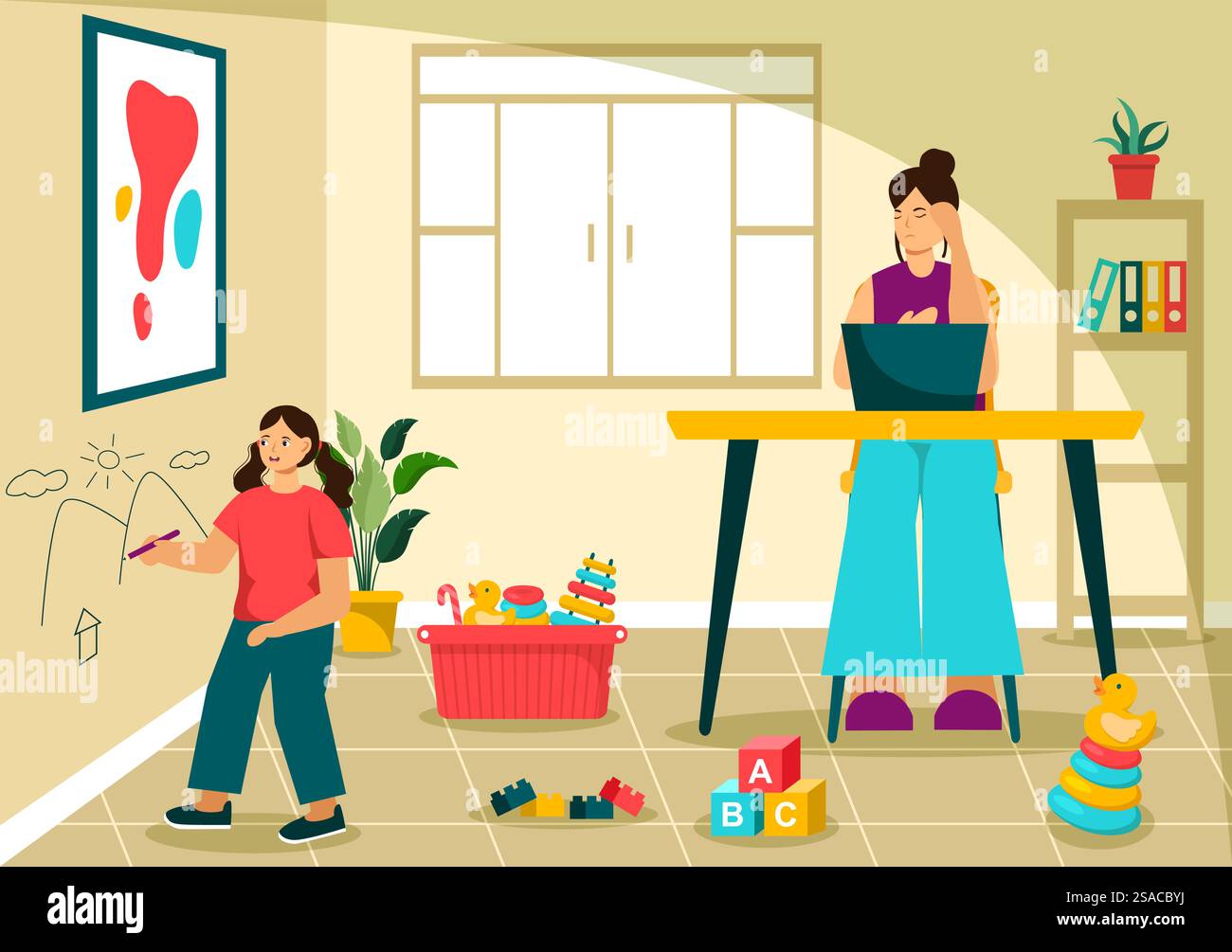 ADHD or Attention Deficit Hyperactivity Disorder Vector Illustration ...