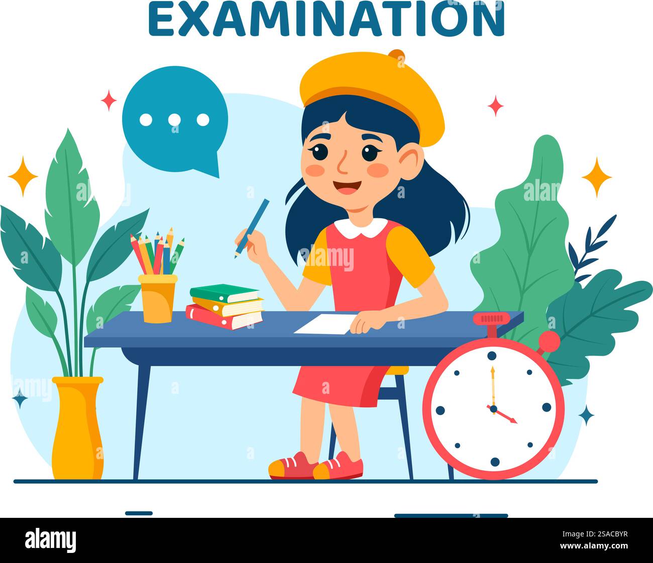 Examination Paper Vector Illustration with Online Exam, Form, Papers ...
