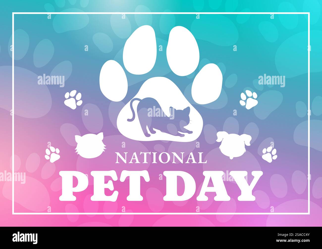 National Pet Day Vector Illustration on April 11 with Cute Pets of Cats ...