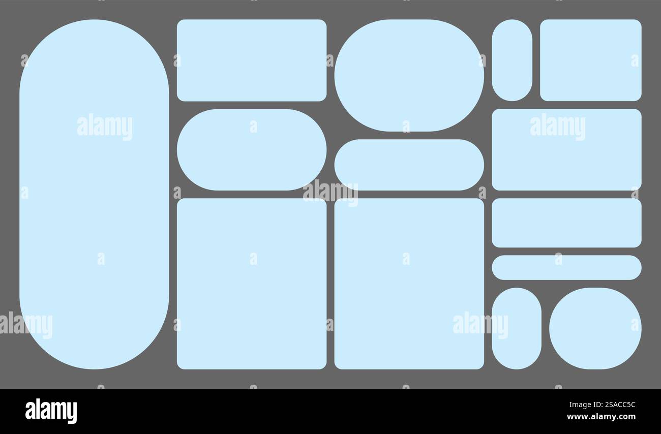 Dimensions 16x9 trendy bento grid layout style brick Ui UX templates ...