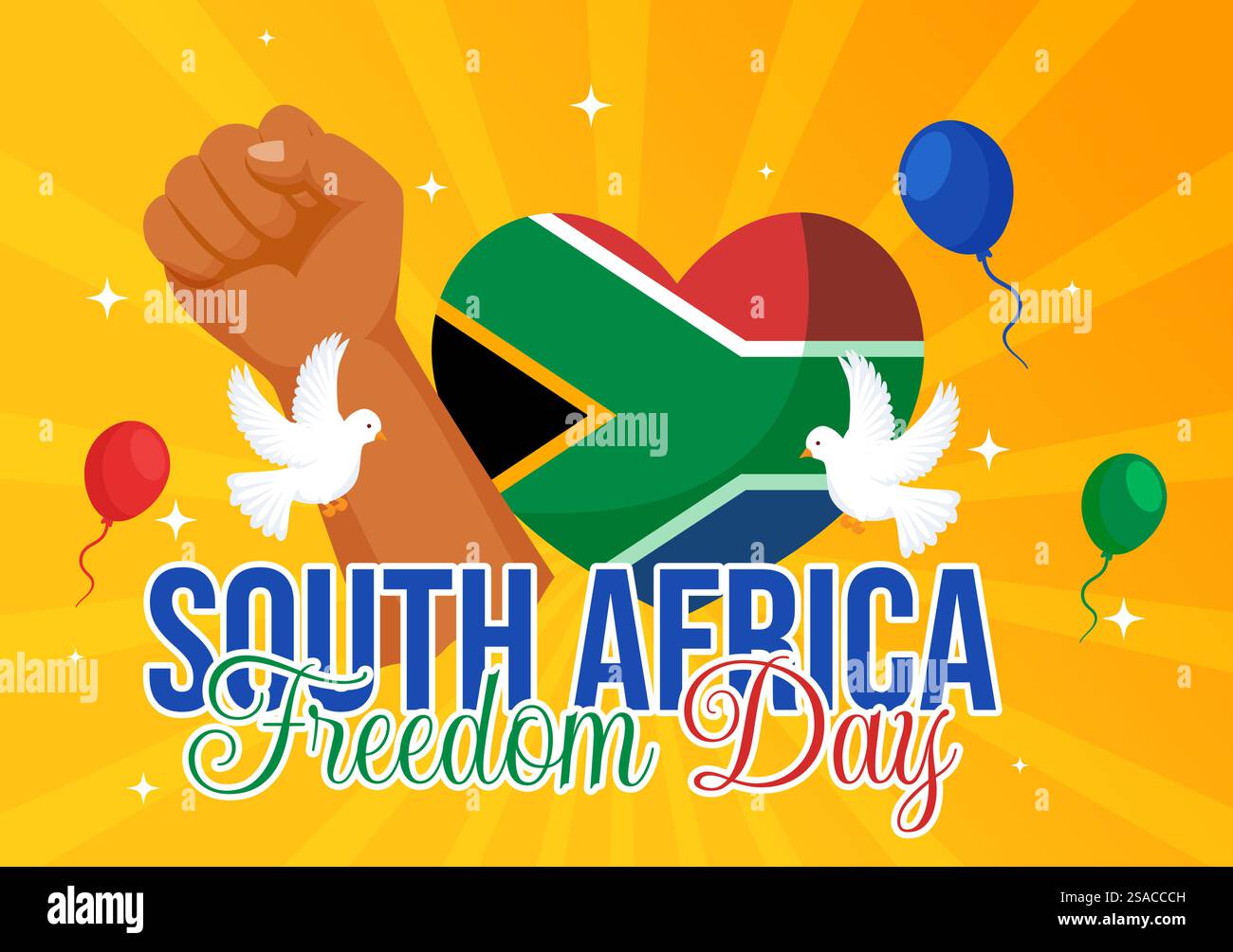 Happy South Africa Freedom Day Vector Illustration on 27 April with ...