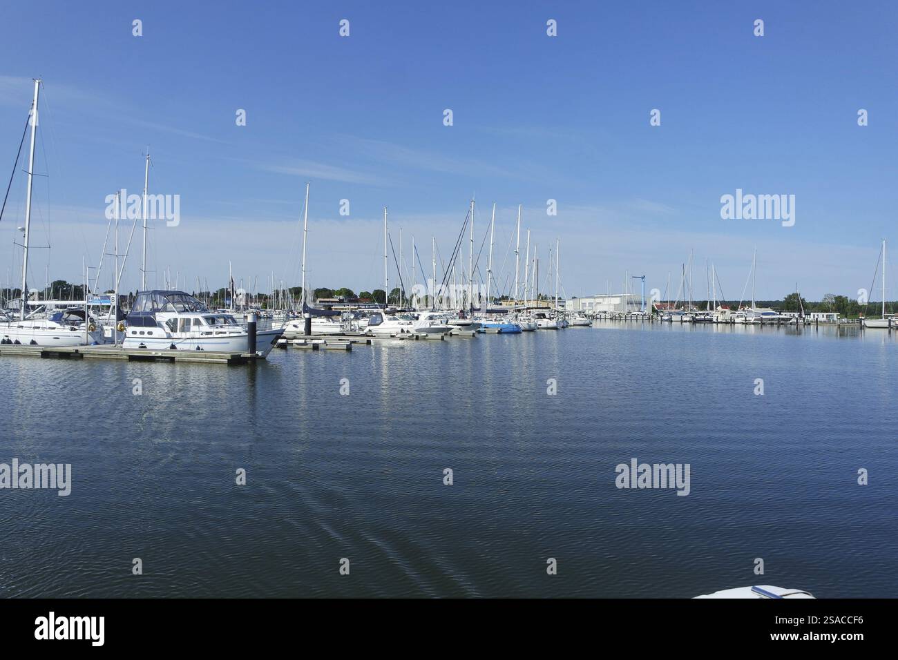 View of Kroeslin Marina from the Peene River Stock Photo - Alamy