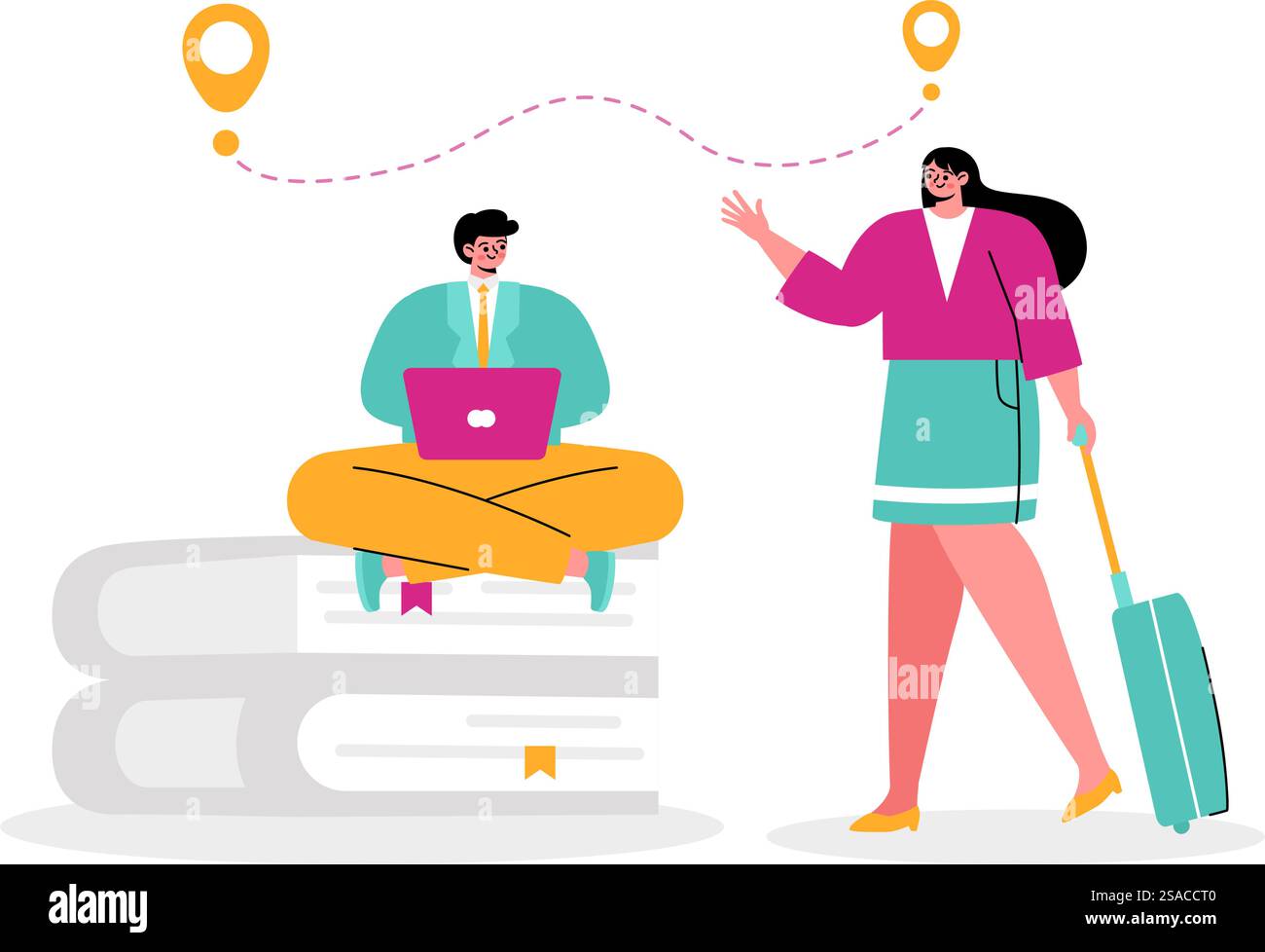 Immigration Consultant Vector Illustration with Counseling Assistance ...