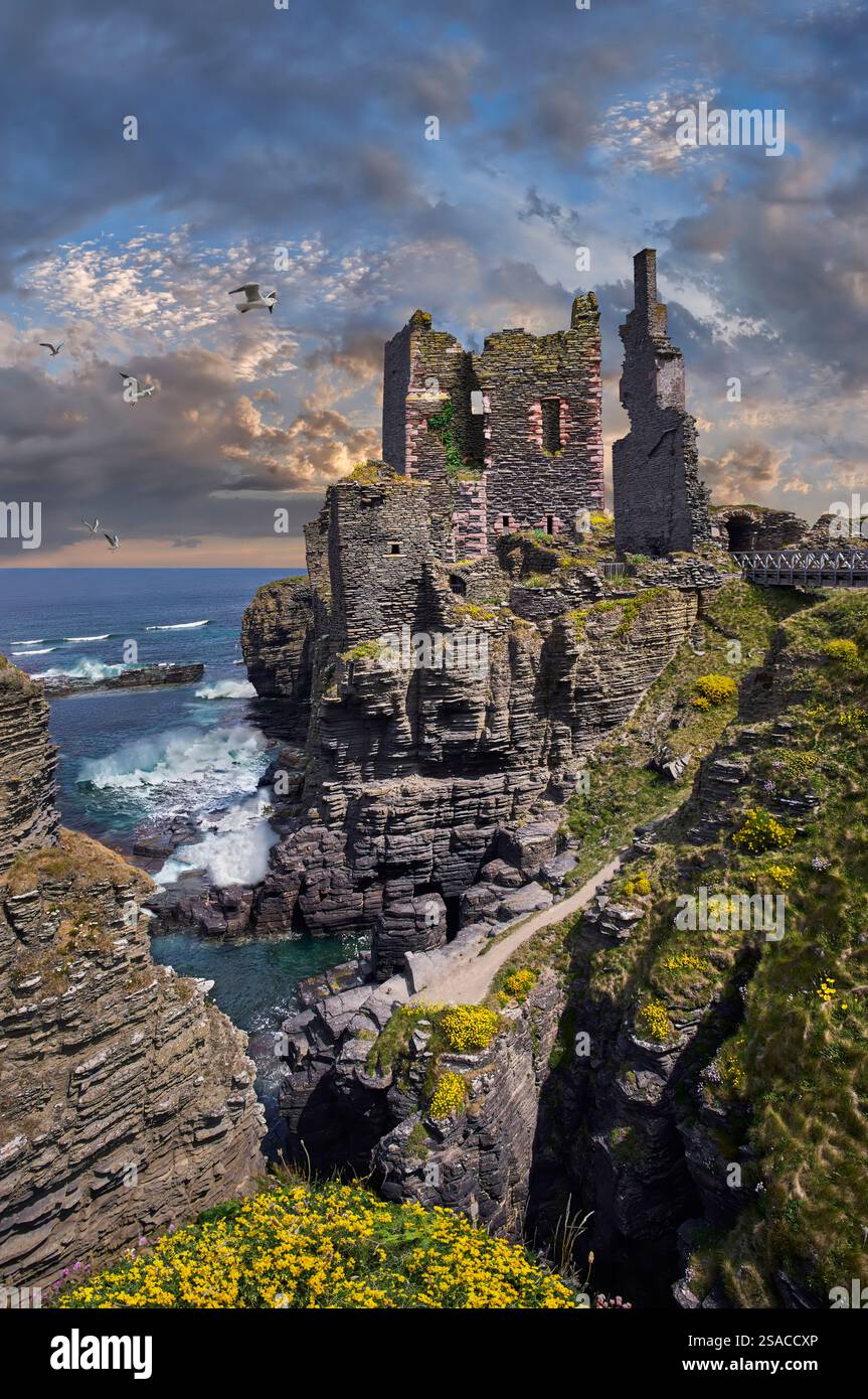 The dramatic, enigmatic medieval ruins of Castle Sinclair Girnigoe ...